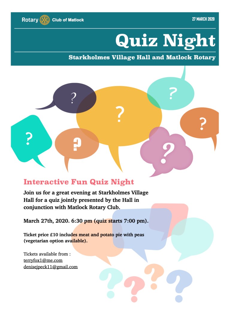 Interactive Fun Quiz Night – Starkholmes Village Hall